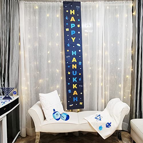 Vertical Happy Hanukkah Door Banner Chanukah Decorations, Flag Hanukka ...