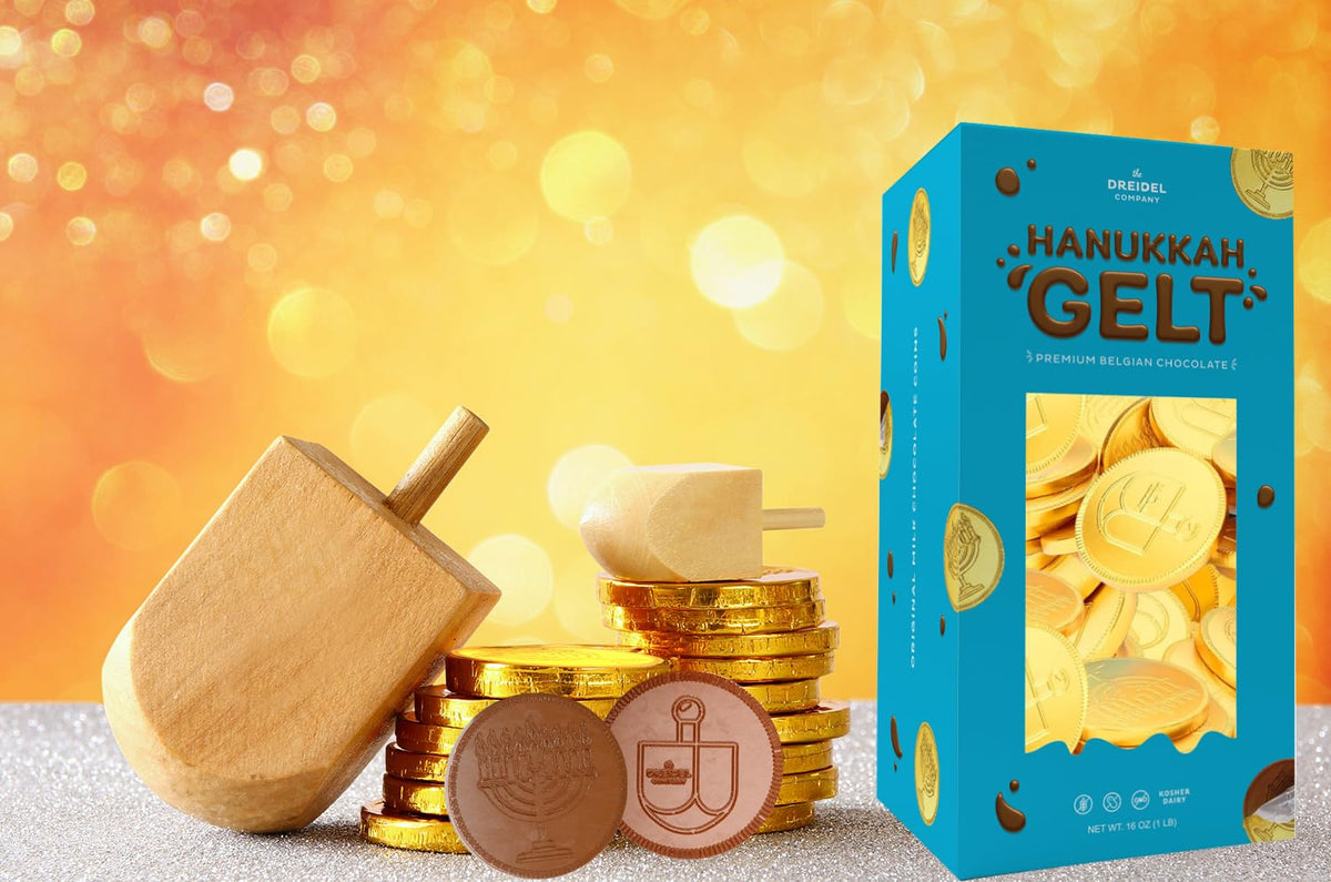 Hanukkah Chocolate Gelt, Nut-Free, Belgian Milk Chocolate Coins, Foil ...