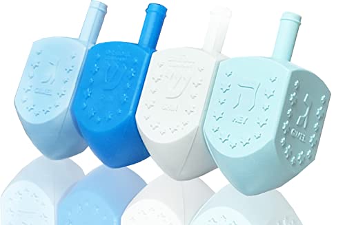 Hanukkah Blue and White Plastic Pastel Colored Dreidel – The Dreidel ...