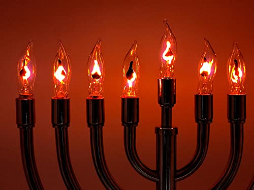 Stainless Steel Hanukkah Menorah, Electric Chanukiya with 10 Flickerin ...