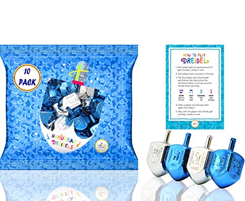 Hanukkah Plastic Silver & Blue Metallic Dreidels – The Dreidel Company