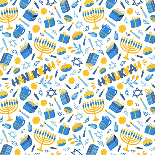 2- Pack Hanukkah Theme Gift Wrap Design, 28" x 20" Inch Sheet – The ...